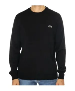 Lacoste Logo-embroidered Crewneck Knitted Jumper - Black