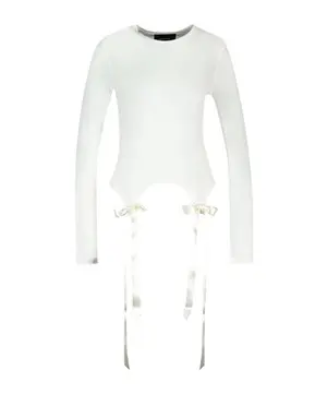Simone Rocha Off-white Bow Detail T-shirt