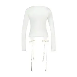 Simone Rocha Off-white Bow Detail T-shirt