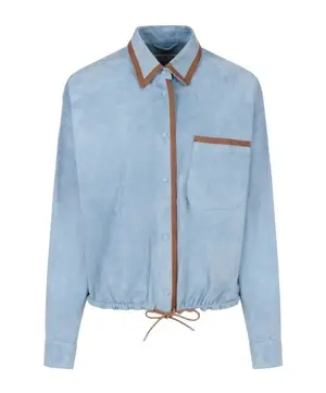 Marni Contrast Trims Shirt - Light Blue