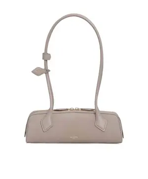 Alaïa Le Teckel Small Bi-material Bag In Leather - Grege