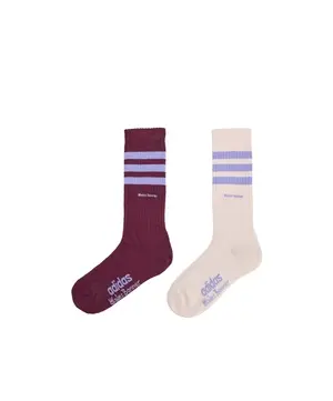ADIDAS X WALES B ONNER Adidas X Wales Bonner Striped Crew Socks - Maroon/magic Quartz