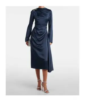 Erdem Crystal-embellished Draped Cocktail Dress - Black
