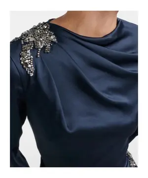 Erdem Crystal-embellished Draped Cocktail Dress - Black