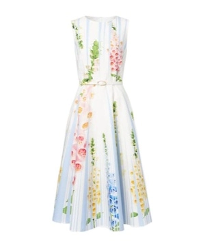 Oscar De La Renta Floral Trompe L'oeil Cotton-blend Midi Dress - No