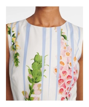 Oscar De La Renta Floral Trompe L'oeil Cotton-blend Midi Dress - No
