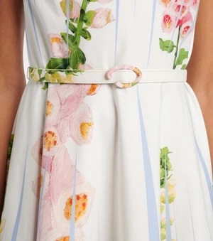 Oscar De La Renta Floral Trompe L'oeil Cotton-blend Midi Dress - No
