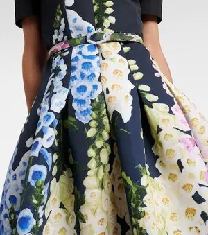 Oscar De La Renta Floral Midi Dress