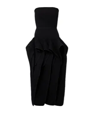 Maticevski Breakout Draped Midi Dress - Black