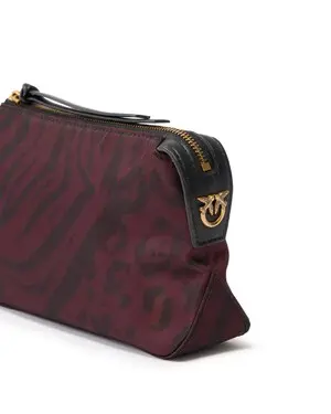 Pinko Leopard Printed Zipped Clutch Bag