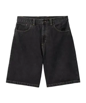 Carhartt Work In Progress Brandon Logo Patch Denim Shorts - Black