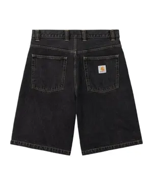Carhartt Work In Progress Brandon Logo Patch Denim Shorts - Black
