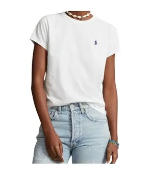 Polo Ralph Lauren Crewneck T-shirt With Embroidered Logo - White