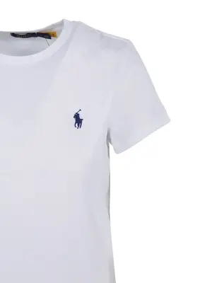 Polo Ralph Lauren Crewneck T-shirt With Embroidered Logo - White