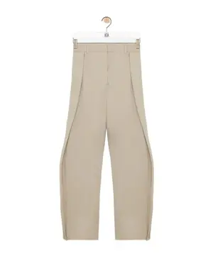 Loewe Loewe Pleated Wide Leg Trousers Light Brown