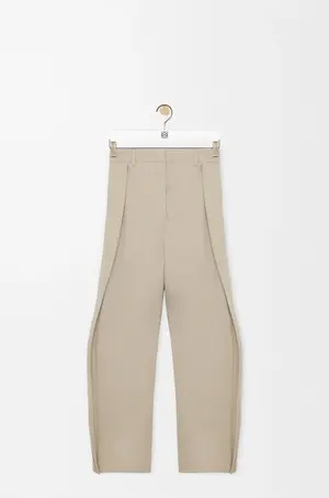 Loewe Pleated Wide Leg Trousers - Light Brown