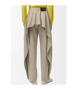 Loewe Pleated Wide Leg Trousers - Light Brown