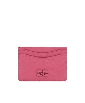 GANNI Boule Slim Cardholder Wallet - Red