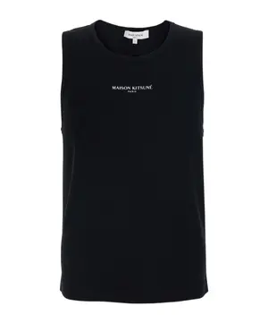 Maison Kitsuné Paris Logo Ribbed Tank Top