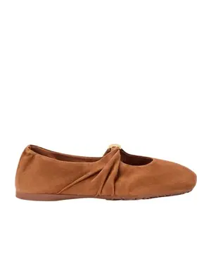 Loewe Pebble Soft Ballerina In Suede Goatskin