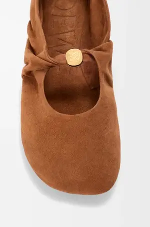 Loewe Pebble Soft Ballerina In Suede Goatskin