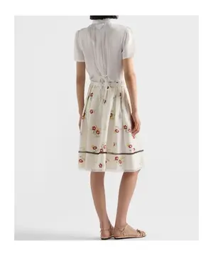 Prada Floral Print Linen Skirt
