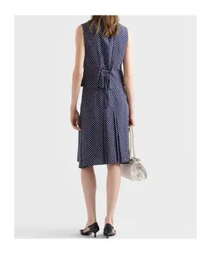 Prada Polka-dot Marocain Skirt