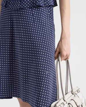 Prada Polka-dot Marocain Skirt