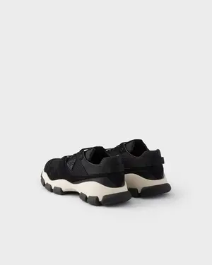 Prada Mesh Fabric And Suede Sneakers