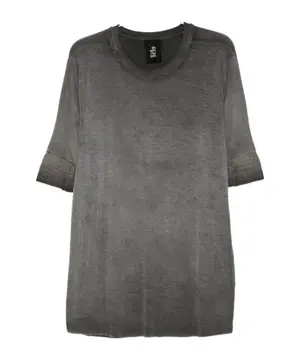 THOM KROM Longline Panel T-shirt - Gray
