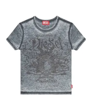 DIESEL® Strass-embellished Burnout T-shirt - Blue/grey