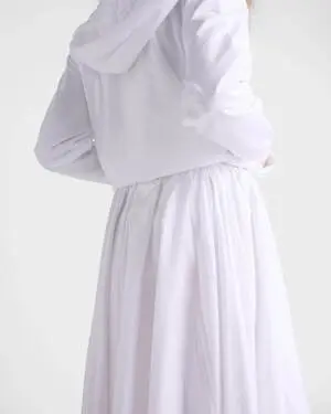 Prada Reversible Cotton Jersey And Re-nylon Circle Skirt