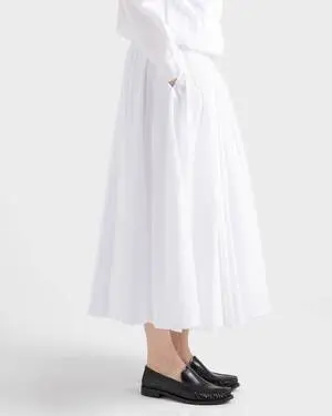 Prada Reversible Cotton Jersey And Re-nylon Circle Skirt