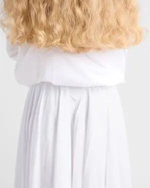 Prada Reversible Cotton Jersey And Re-nylon Circle Skirt
