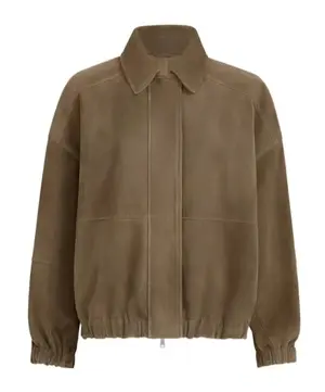 Brunello Cucinelli Elasticated Hem Zipped Jacket - Brown