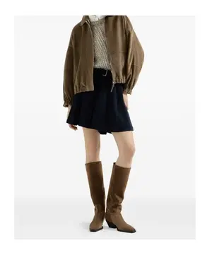 Brunello Cucinelli Elasticated Hem Zipped Jacket - Brown