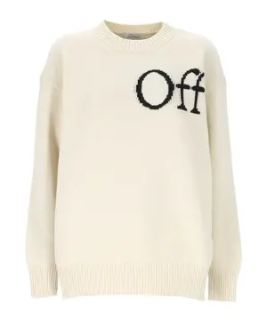 Off-White Logo-intarsia Jumper - White