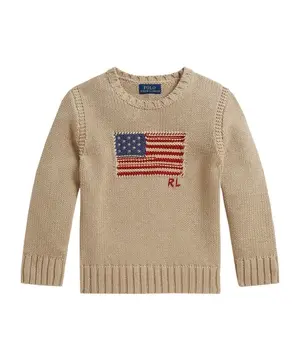 Polo Ralph Lauren Flag-intarsia Sweater - Nude