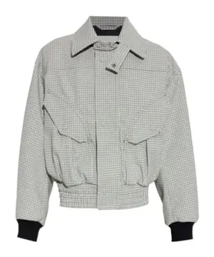 Dries Van Noten Checked Long Sleeve Jacket - Grey