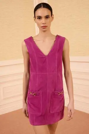 Ulla Johnson Sloane Suede Mini Dress - Iris