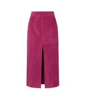 Ulla Johnson Orion Suede Pencil Skirt - Iris