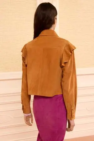Ulla Johnson Matilde Ruffle Suede Jacket