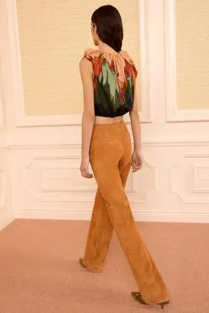 Ulla Johnson Freja Suede Tapered Pants - Cognac