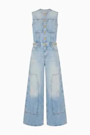 Ulla Johnson Esme Denim Jumpsuit - Distressed Danube