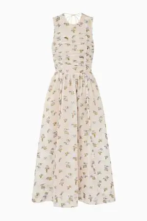 Ulla Johnson Fleurine Floral Fil Coupé Organza Midi Dress - Violet Leaf