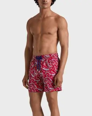 Vilebrequin Embroidered Whales Swim Trunks - Red