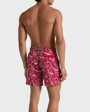 Vilebrequin Embroidered Whales Swim Trunks - Red