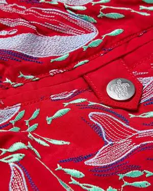Vilebrequin Embroidered Whales Swim Trunks - Red