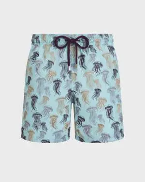 Vilebrequin Embroidered Swim Trunks Jellyfish Dance Limited Edition Swimwear Mistral - Blue