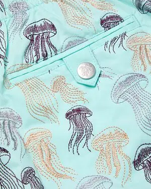 Vilebrequin Limited Edition Jellyfish Dance Embroidered Swim Trunks - Blue